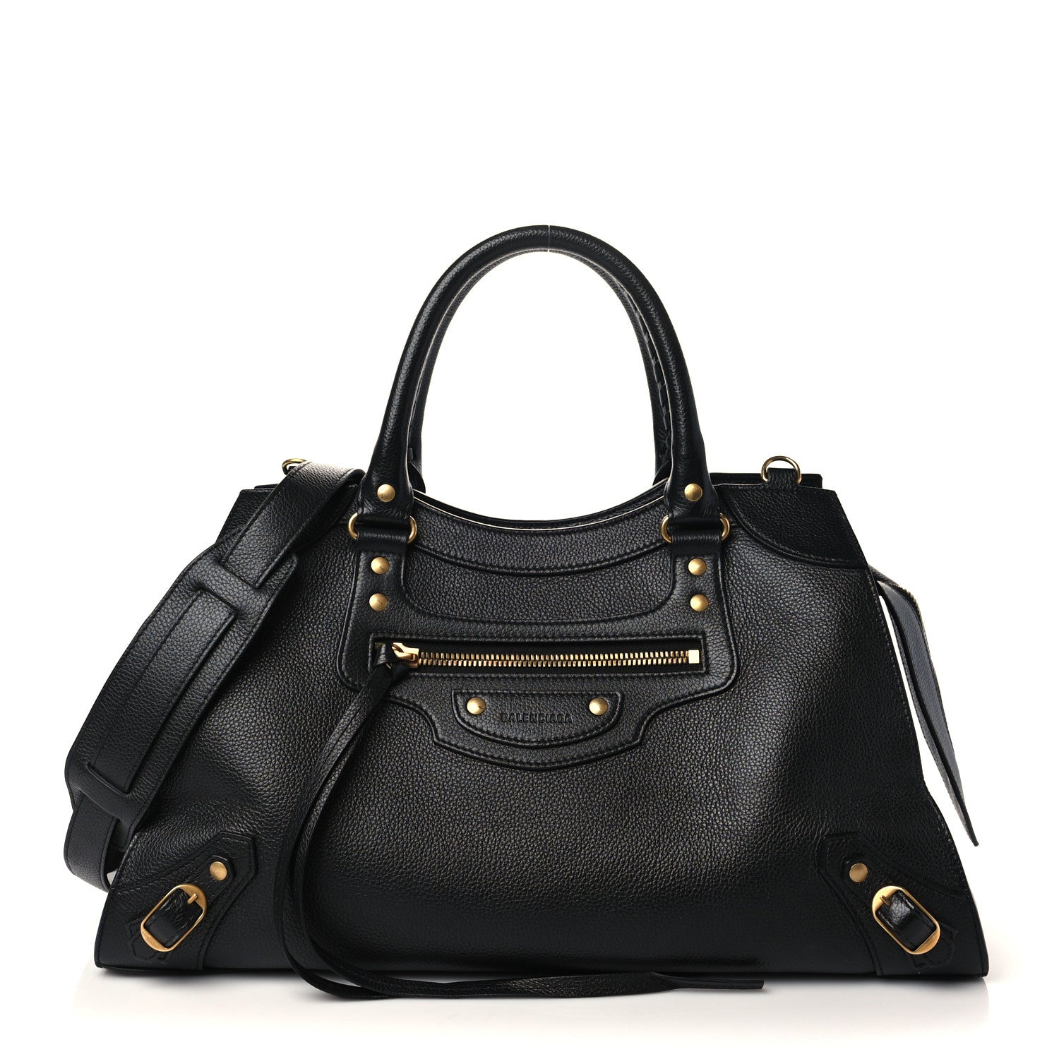 Balenciaga Grained Calfskin Neo Classic Gold Hardware Medium City Black ...