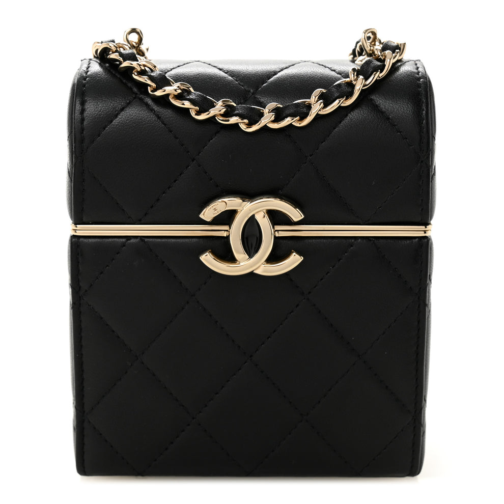 Chanel Lambskin Quilted Small Box With Chain Black 1782120 – FASHIONPHILE