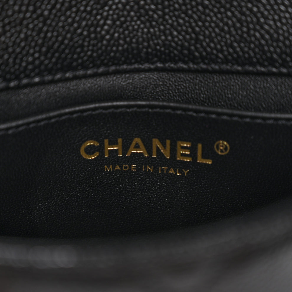 Chanel Caviar Quilted Mini Sweetheart Rectangular Flap Black 1827146 ...