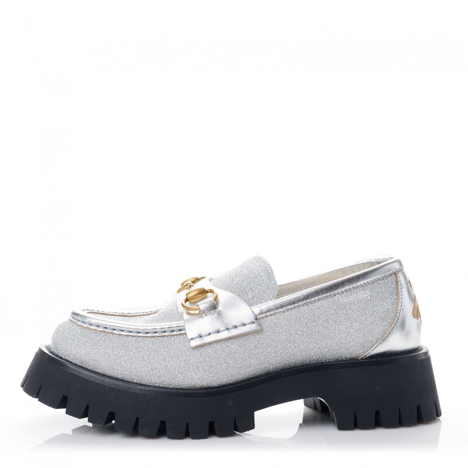 Gucci Mini Diamond Storm Silk Calfskin Womens Harald Horsebit 25mm ...