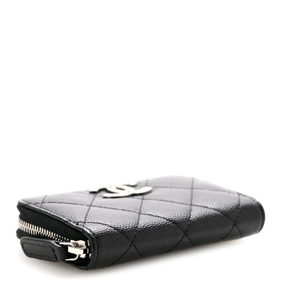 Chanel Caviar Quilted Coco Chanel Logo CC Zip Coin Purse Black 1902455 ...