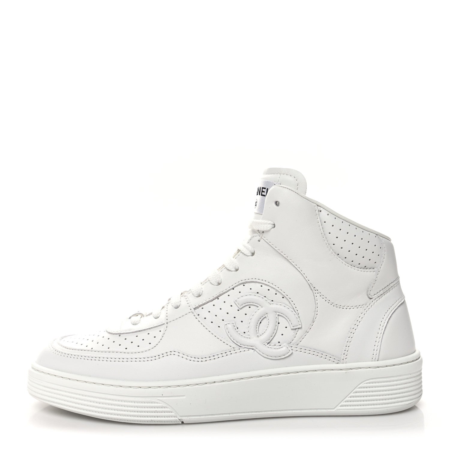 Chanel Calfskin CC High Top Sneaker 40 White 1305482 – FASHIONPHILE