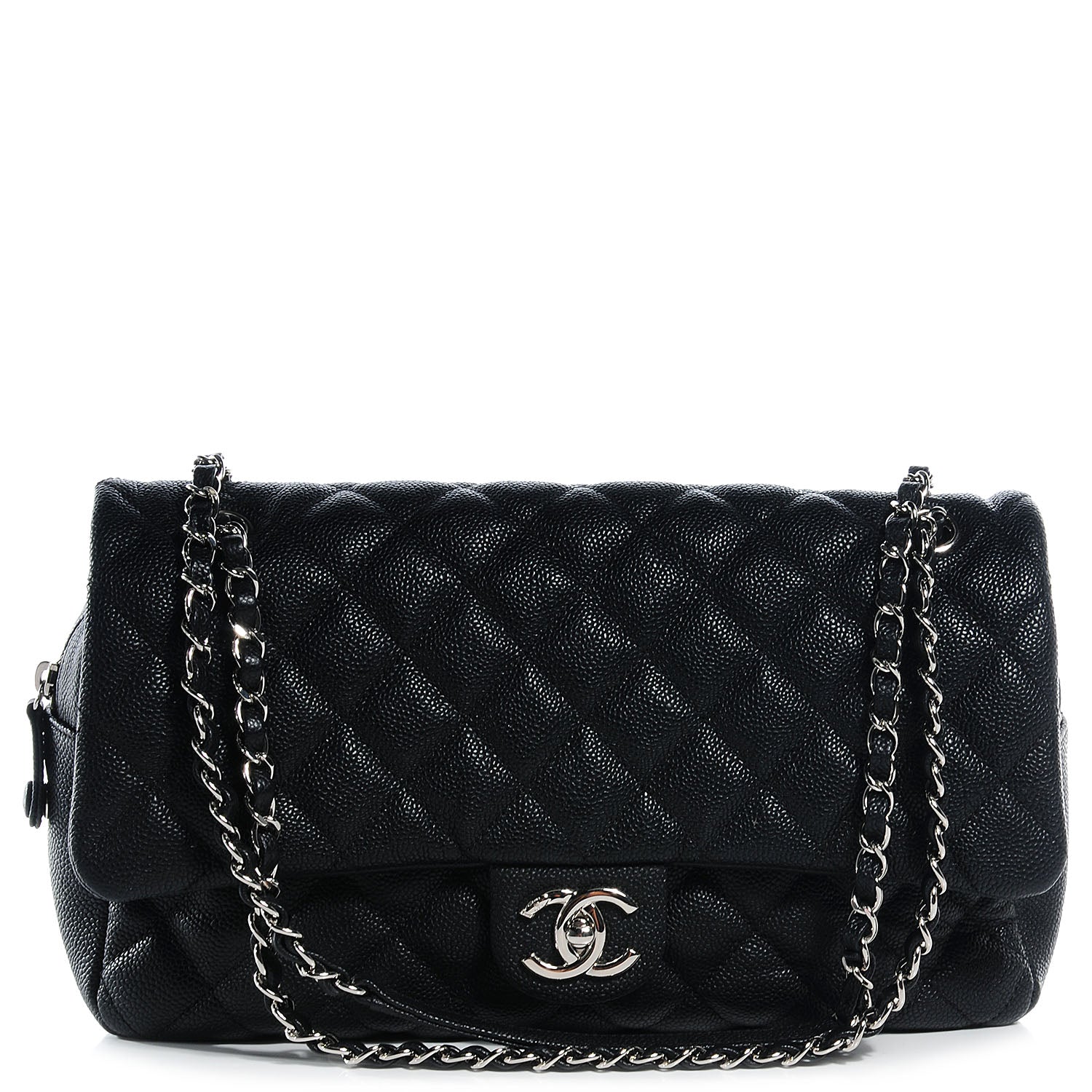 Chanel Caviar Jumbo Easy Flap Black 62310 – FASHIONPHILE