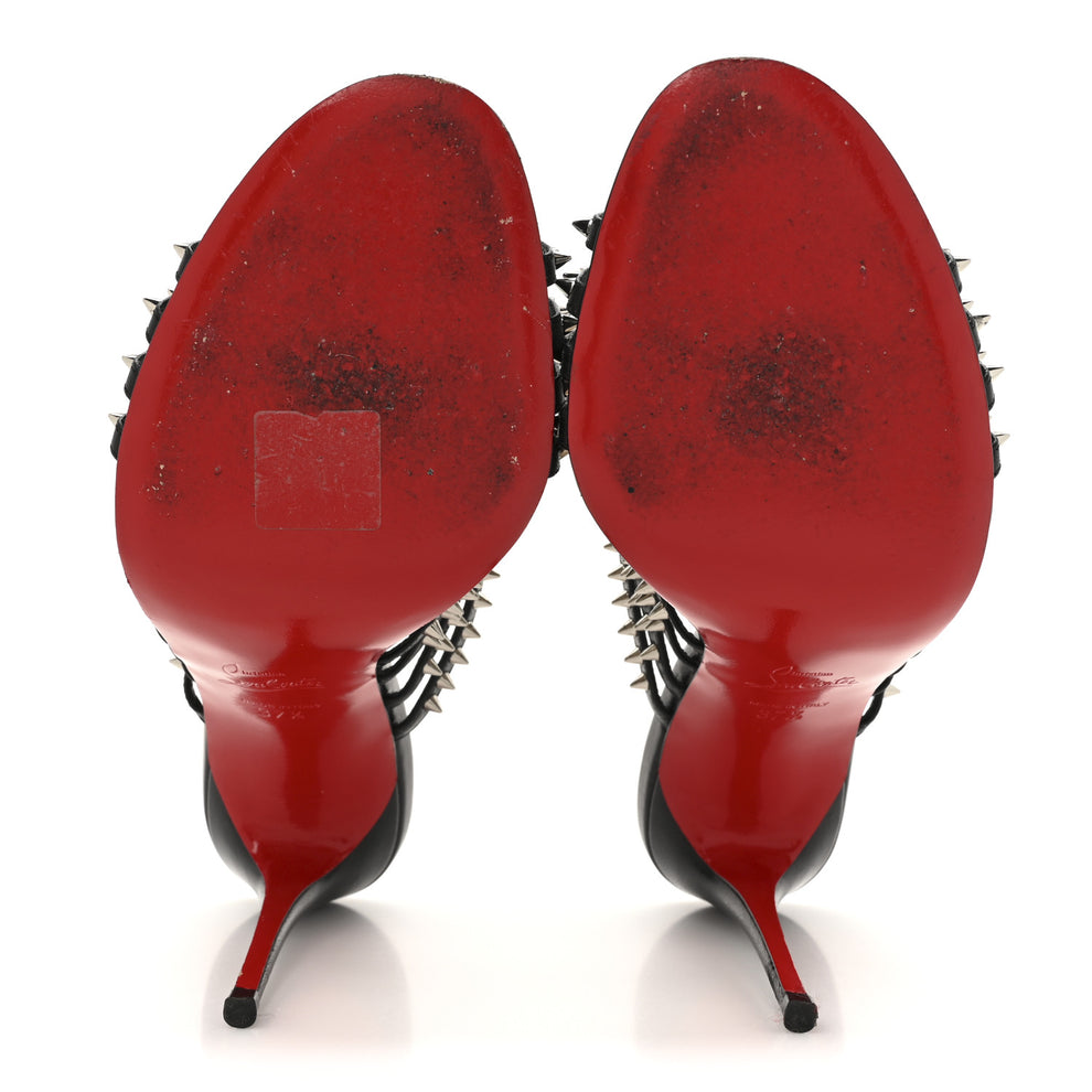 Christian Louboutin Kid Studded Marthaspike 100 Slide Sandals 37.5 ...