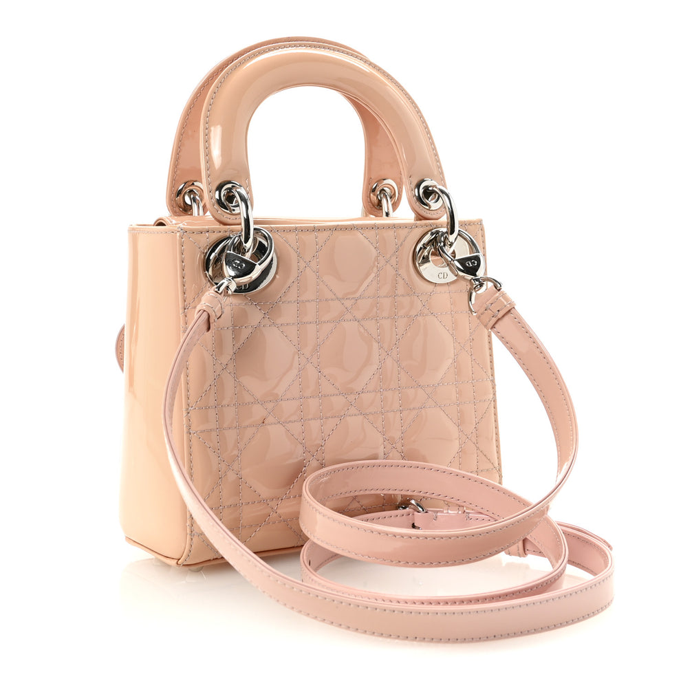 Christian Dior Patent Cannage Mini Lady Dior Rose Clair 1782589 ...