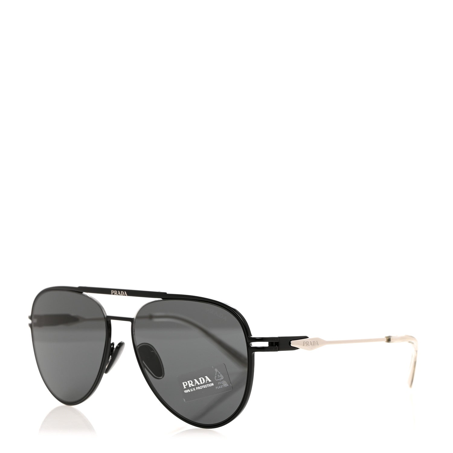 Prada Aviator Sunglasses SPR 54Z Slate Gray Black 1490391 – FASHIONPHILE