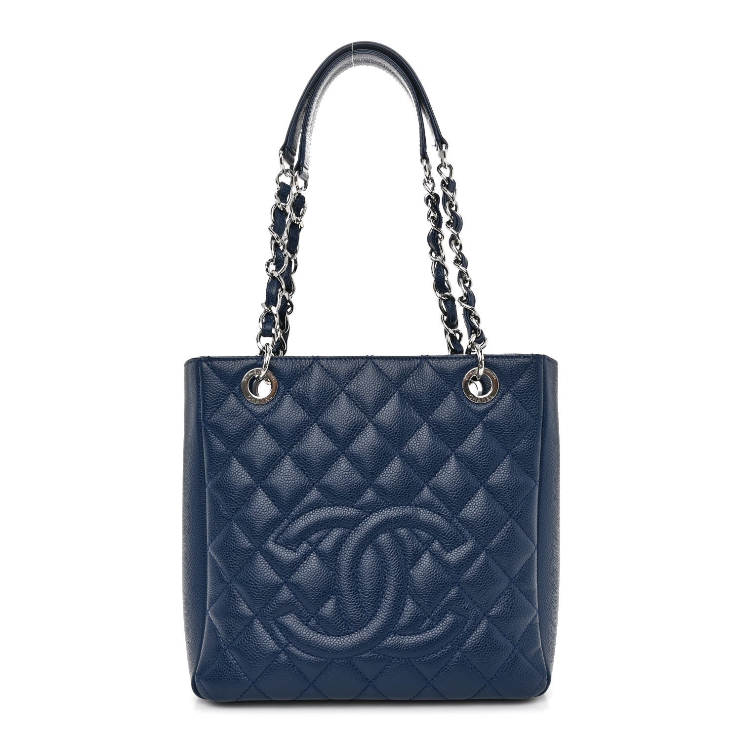 Chanel Caviar Quilted Petit Shopping Tote PST Navy Blue 1359904 ...