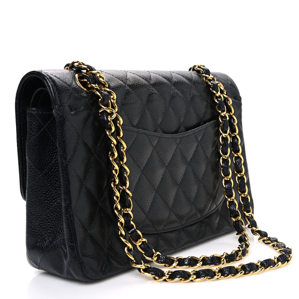 Chanel Caviar Quilted Medium Double Flap Black 1776450 – FASHIONPHILE