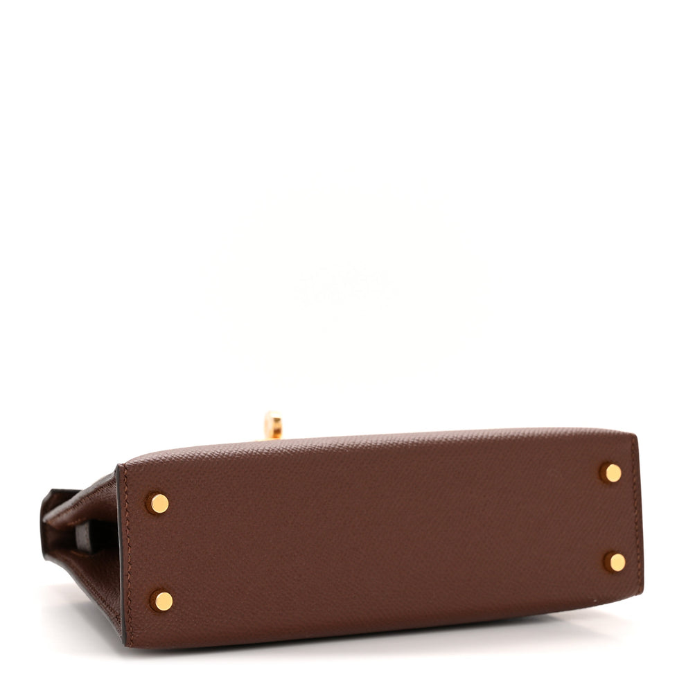 Hermes Epsom Tri-Color Mini Kelly Sellier 20 Terre Ebene Craie 1786646 ...