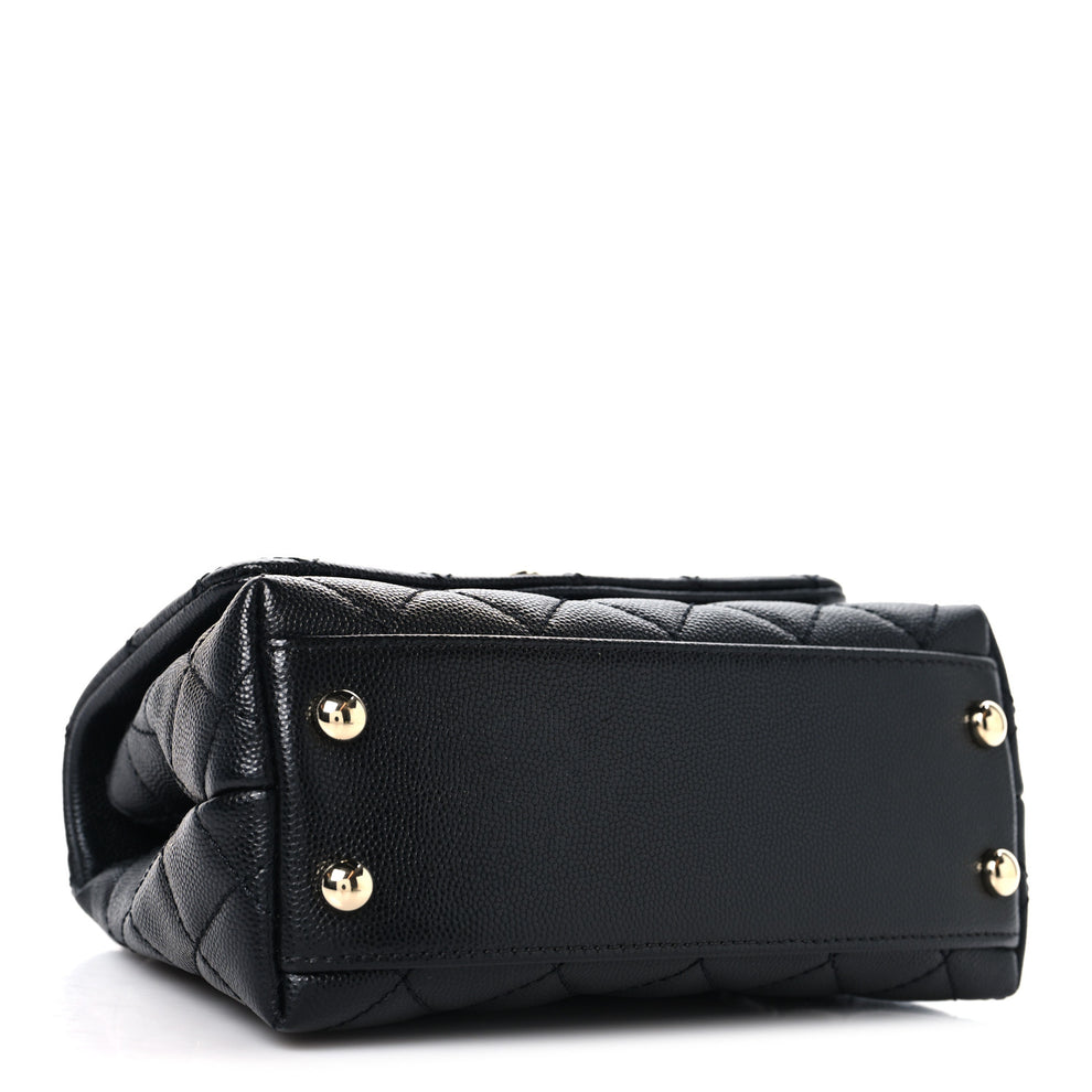 Chanel Caviar Quilted Extra Mini Coco Handle Flap Black 1781061 ...
