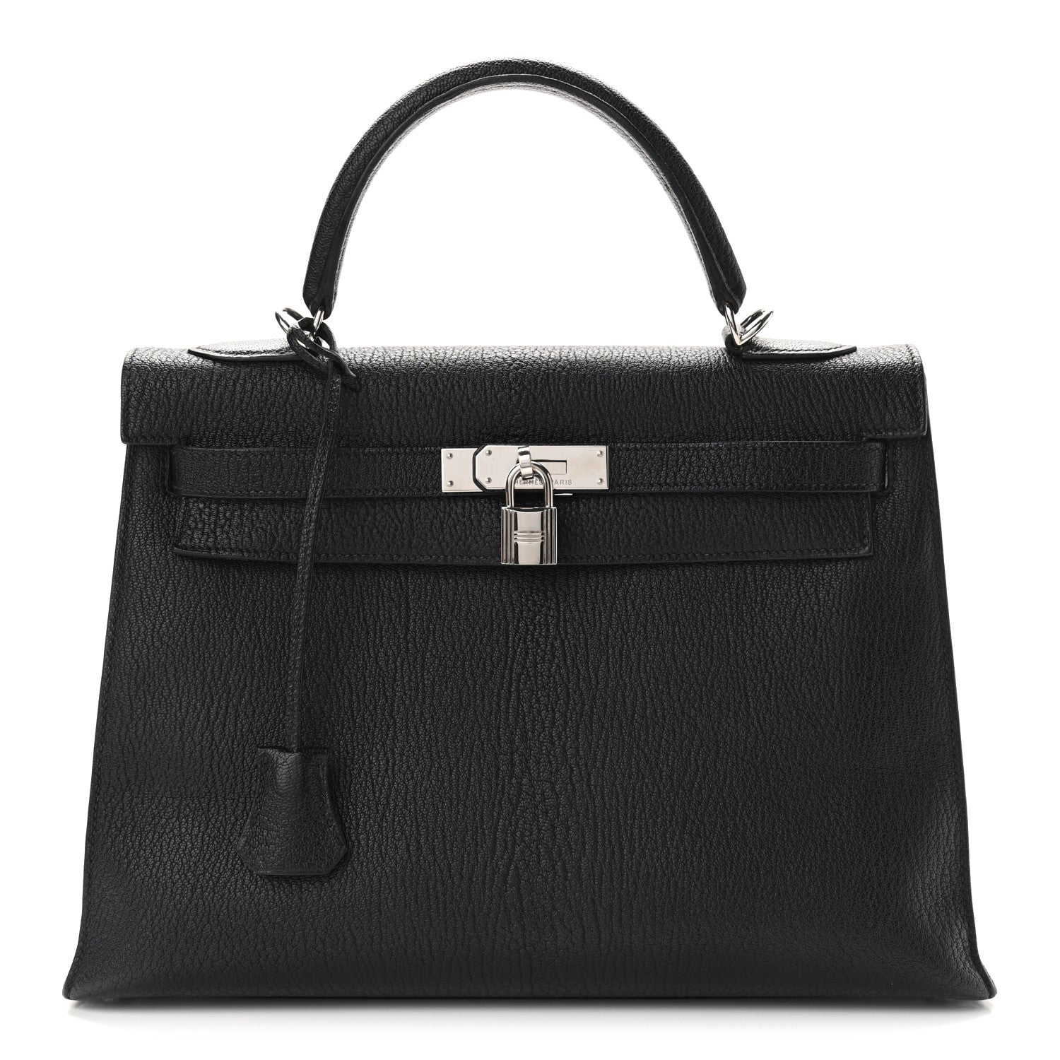 Hermes Chevre De Coromandel Kelly Sellier 32 Black 1008737 – FASHIONPHILE