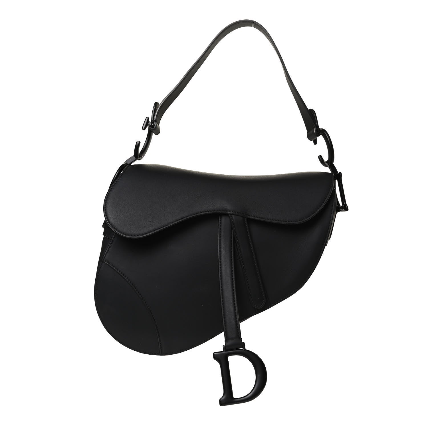 Christian Dior Ultra Matte Calfskin Saddle Bag Black 962912 – FASHIONPHILE