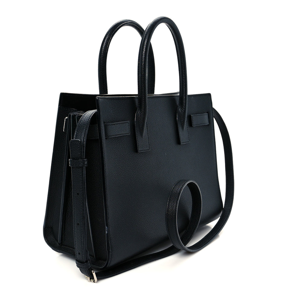 Saint Laurent Grained Calfskin Baby Sac De Jour Black 1783778 ...