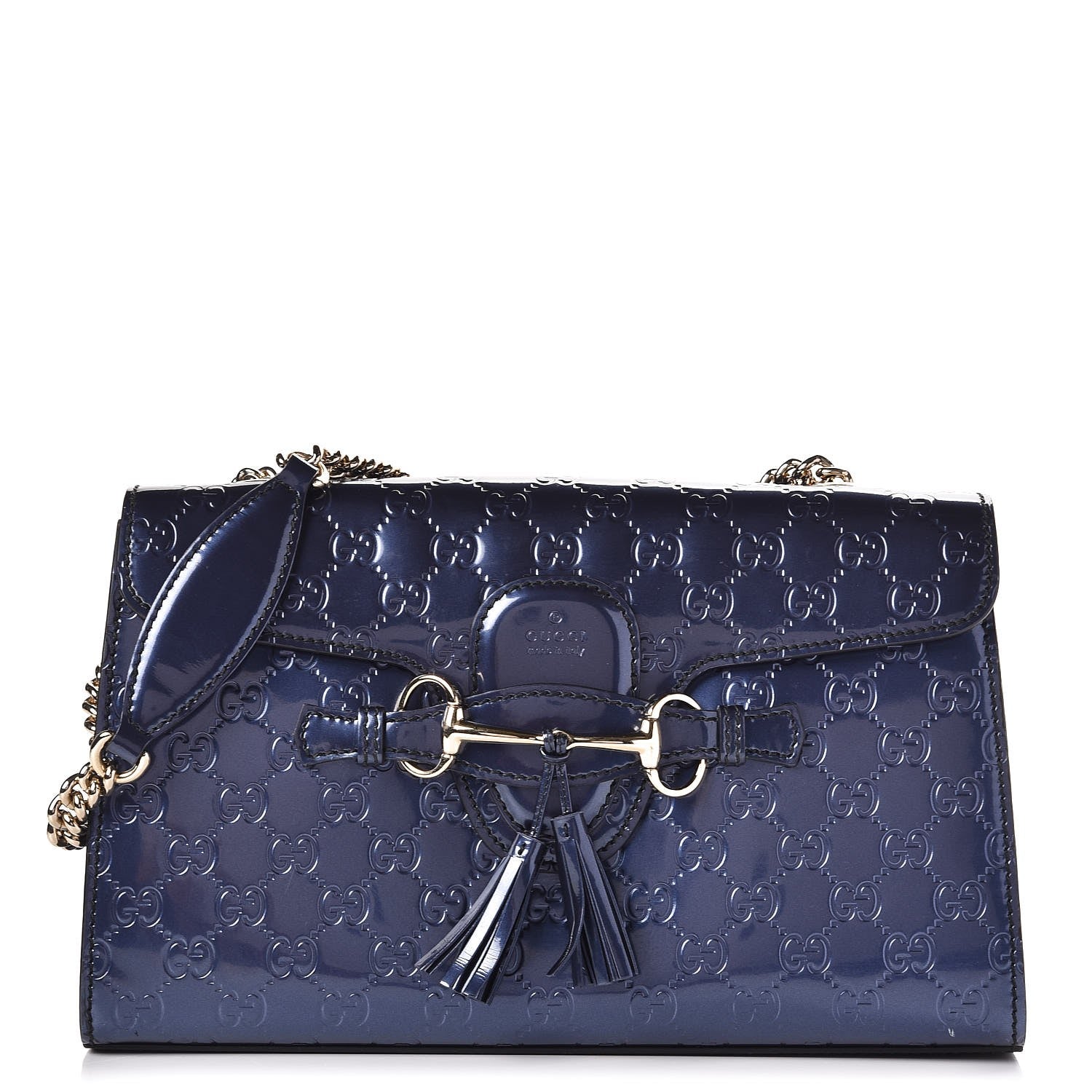 Gucci Shine Guccissima Medium Emily Chain Shoulder Bag Melanzana 271280 ...
