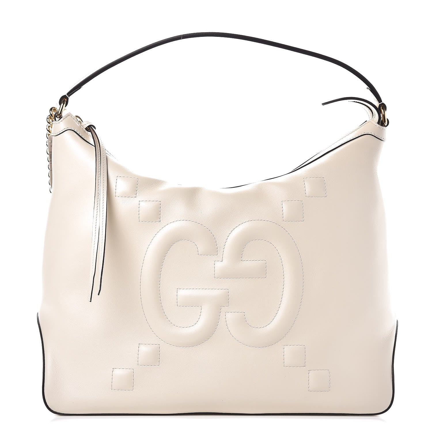 Gucci Apollo Calfskin GG Dadini Embroidered Large Hobo Mystic White ...