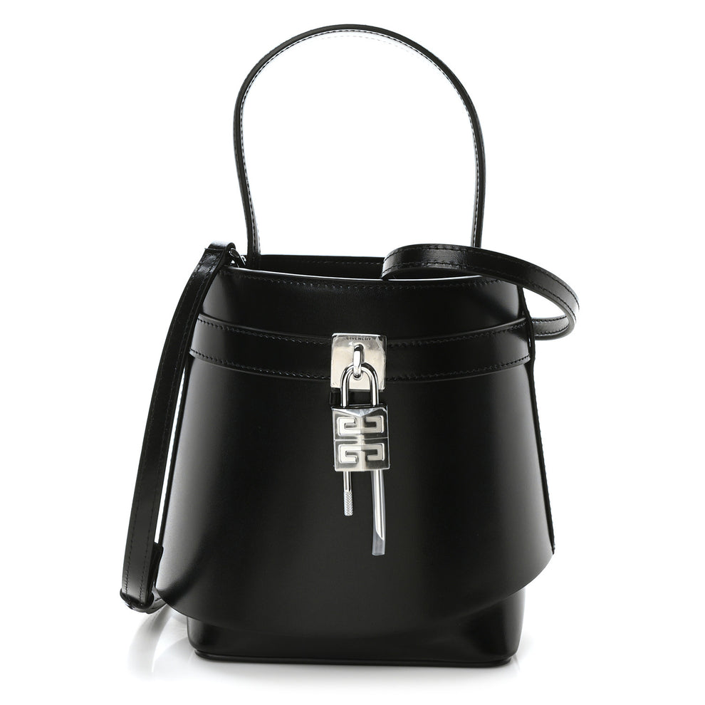 Givenchy Box Calfskin Shark Lock Bucket Bag Black 1796551 – FASHIONPHILE