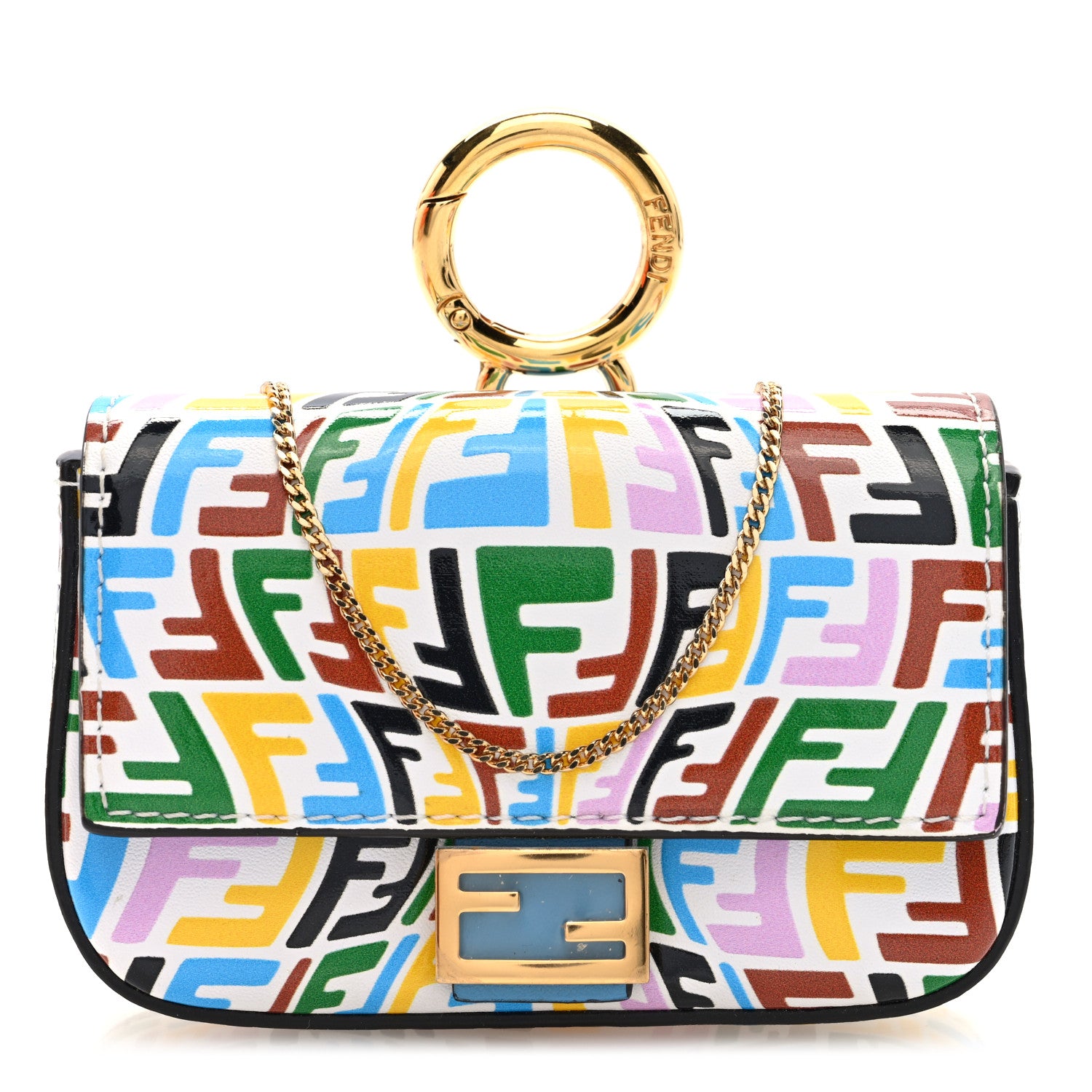 Fendi X SARAH COLEMAN Vitello Liberty Ceylon Micro FF Fish Eye Embossed ...