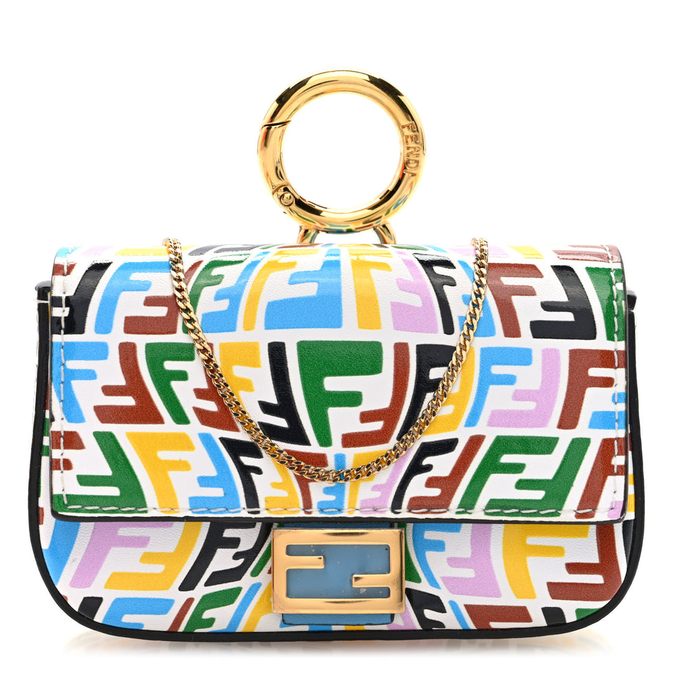 Fendi X SARAH COLEMAN Vitello Liberty Ceylon Micro FF Fish Eye Embossed ...