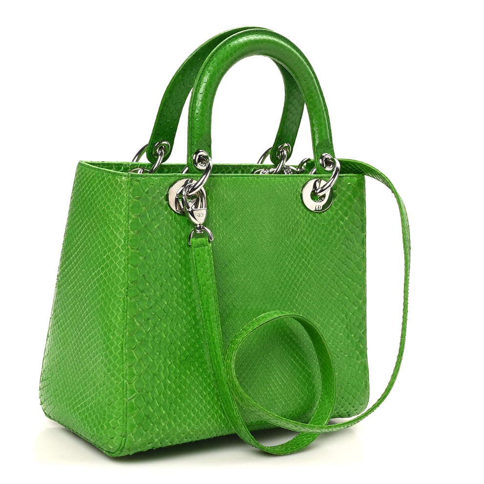 Christian Dior Snakeskin Medium Lady Dior Green 1783257 – FASHIONPHILE