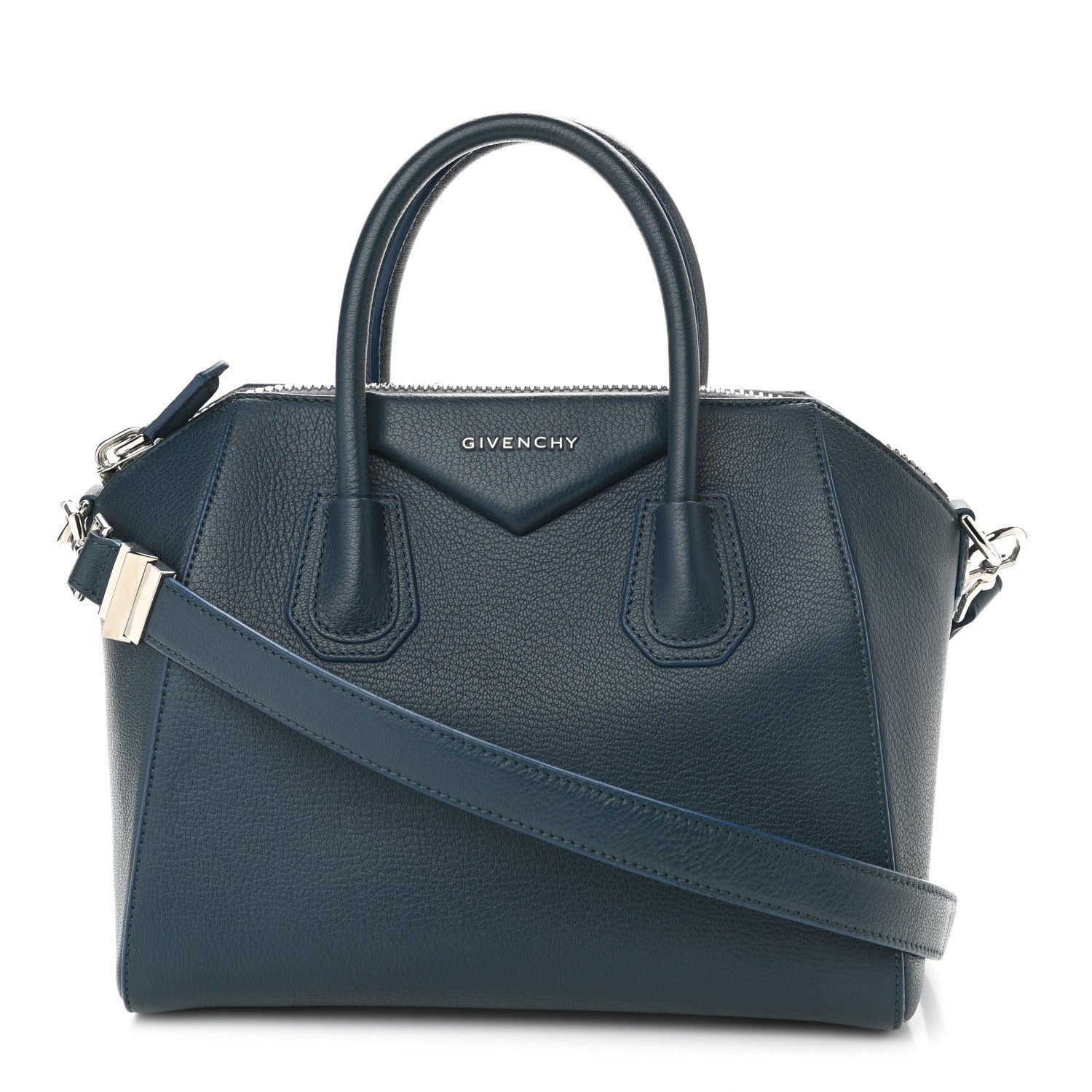 Givenchy Sugar Goatskin Small Antigona Peacock Blue 995987 – FASHIONPHILE