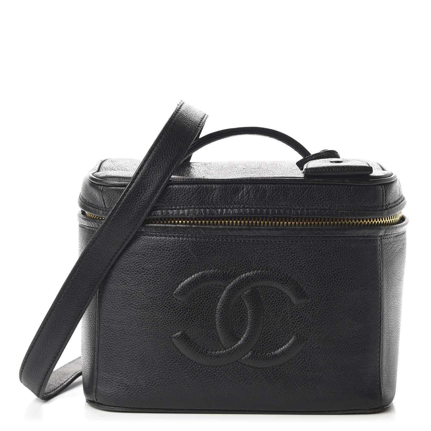 Chanel Caviar CC Vanity Train Case Black 658211 – FASHIONPHILE