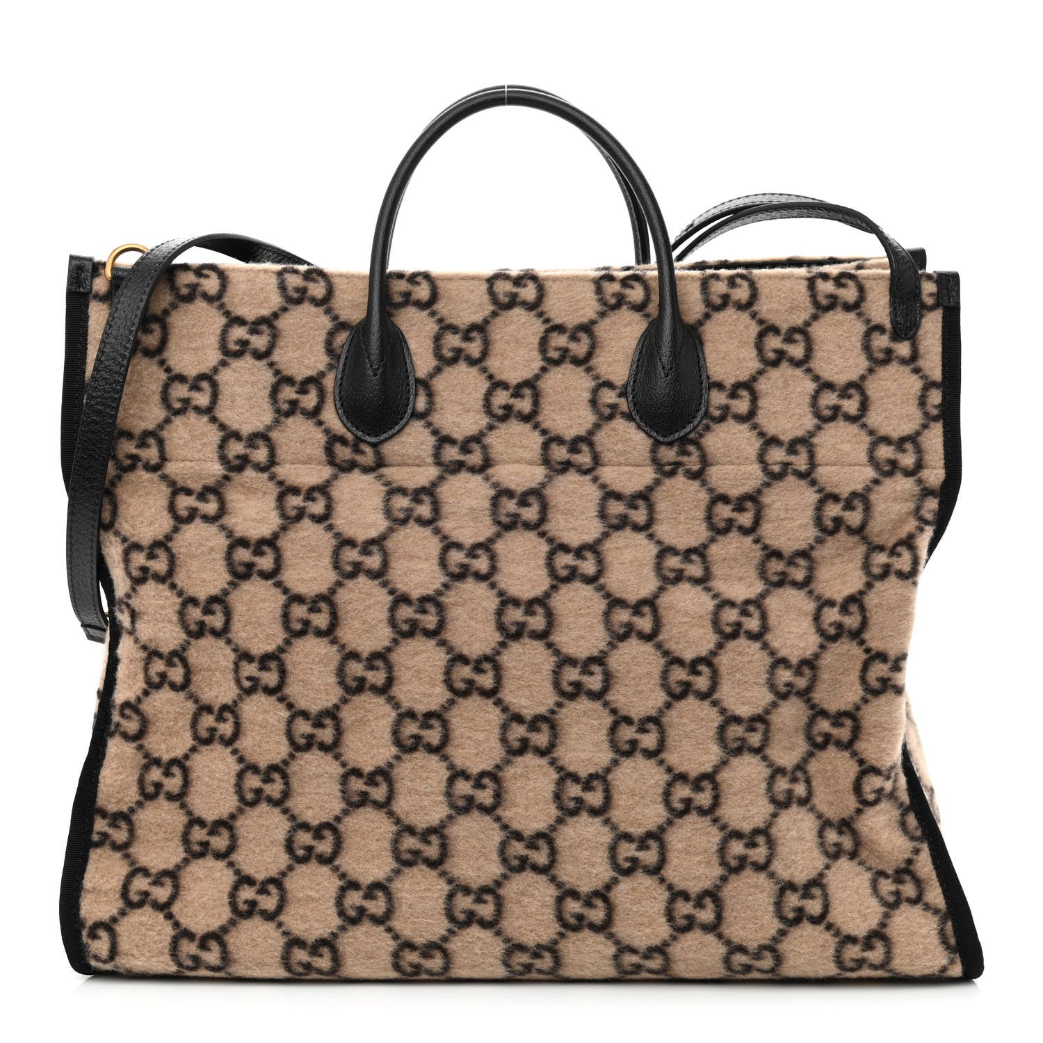 Gucci Covered Wool GG Monogram Large Tote Bag Beige Ebony 1174495 ...