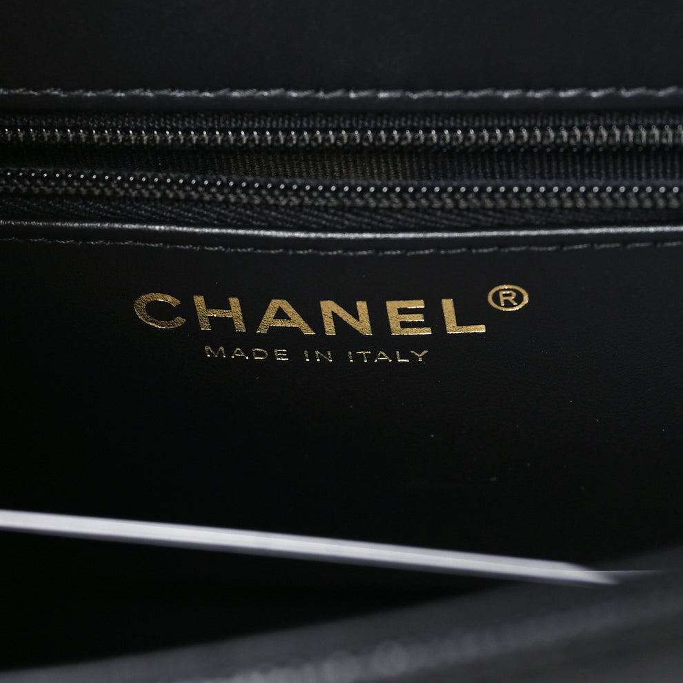 Chanel Shiny Caviar Preppy Coco Small Flap Black Black 1844654 ...