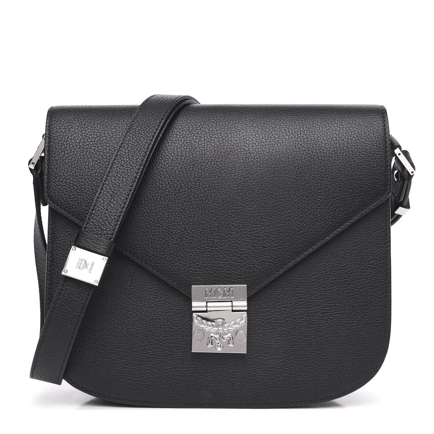 MCM Grained Calfskin Patricia Park Avenue Crossbody Bag Black 628071 ...