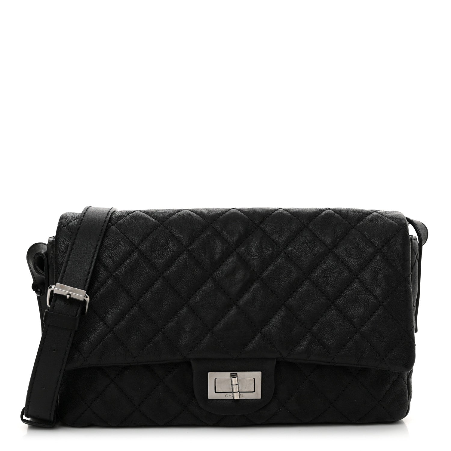 Chanel Calfskin Quilted Jumbo Easy Reissue Messenger Flap Black 1612112 ...