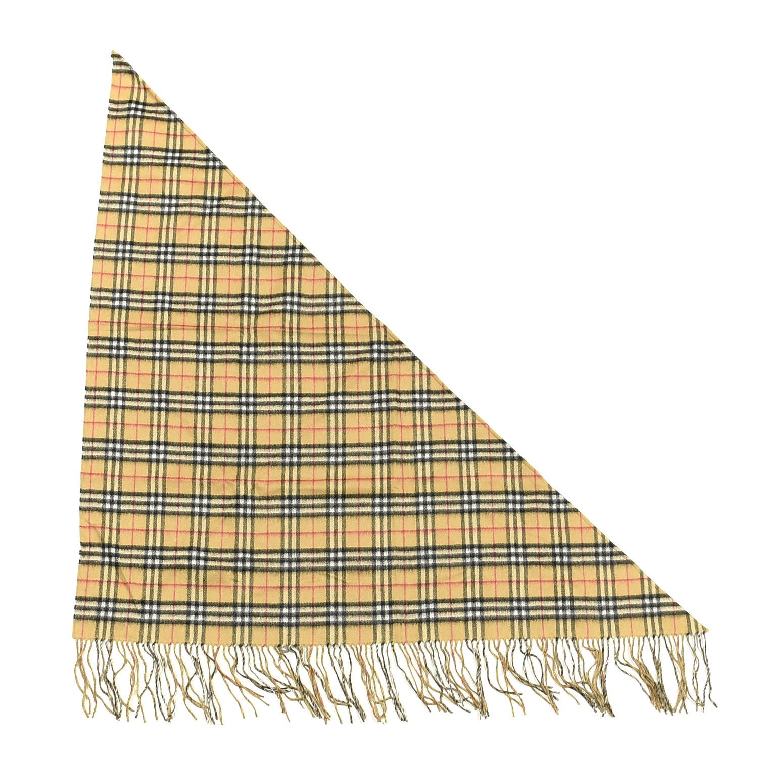 Burberry Cashmere Vintage Check Bandana Scarf Antique Yellow 648107 ...