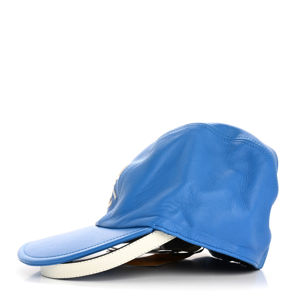 Gucci X ADIDAS Lambskin Trefoil Stefanos Baseball Hat XL Blue 1703014 ...
