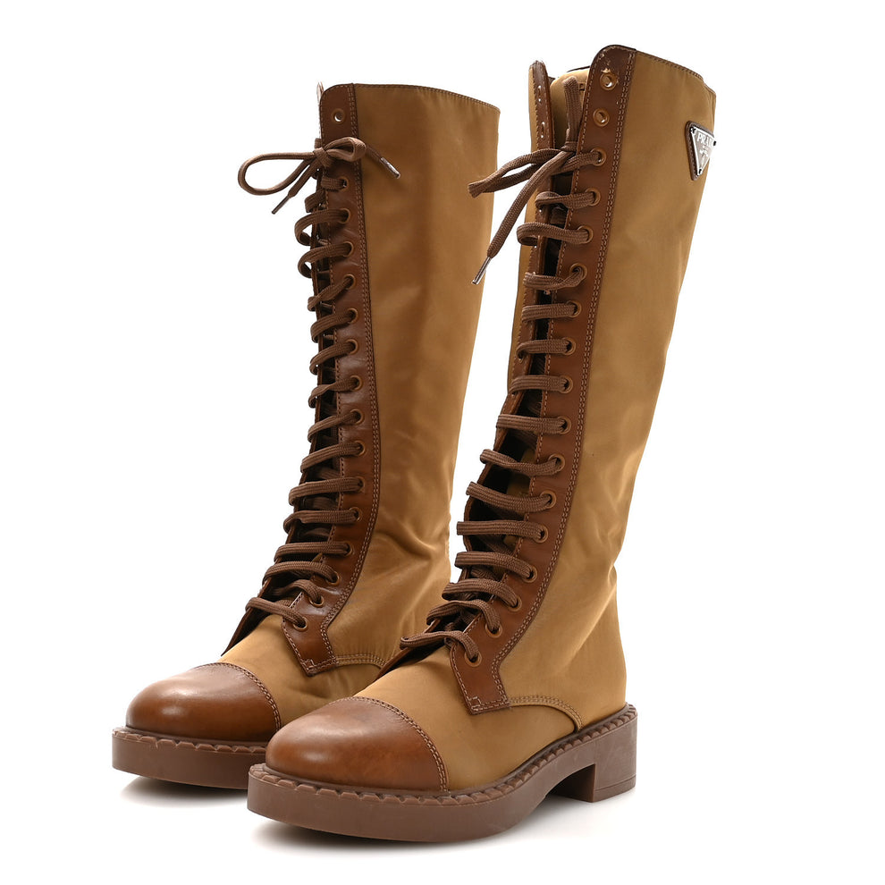 Prada Re-Nylon Spazzolato Rois Metal Triangle Logo Tall 50mm Combat ...