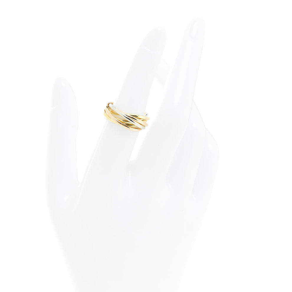 Cartier 18K Pink White Yellow Gold 7 Band Trinity Ring 51 5.75 1887545 ...