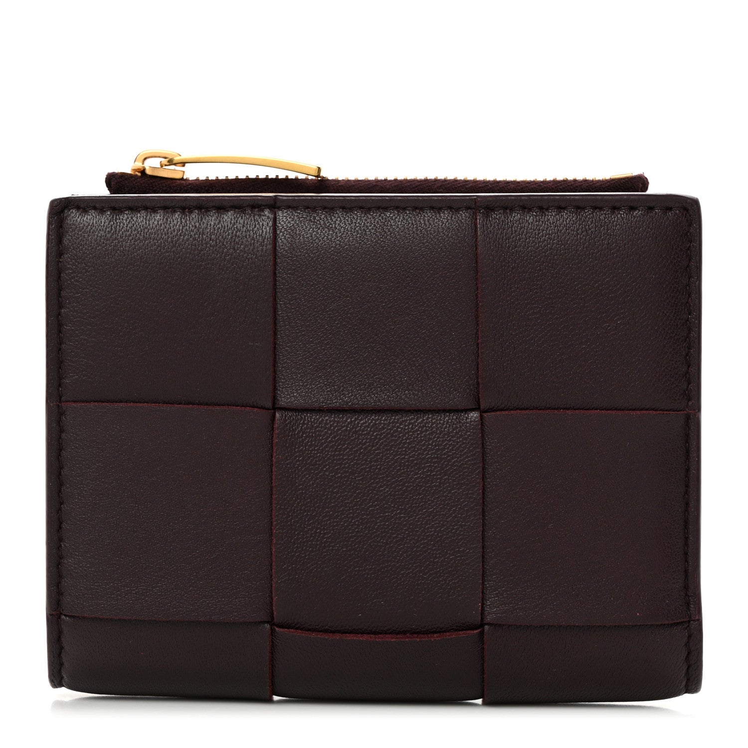 Bottega Veneta Nappa Maxi Intrecciato Small Bi-Fold Zip Wallet Grape ...