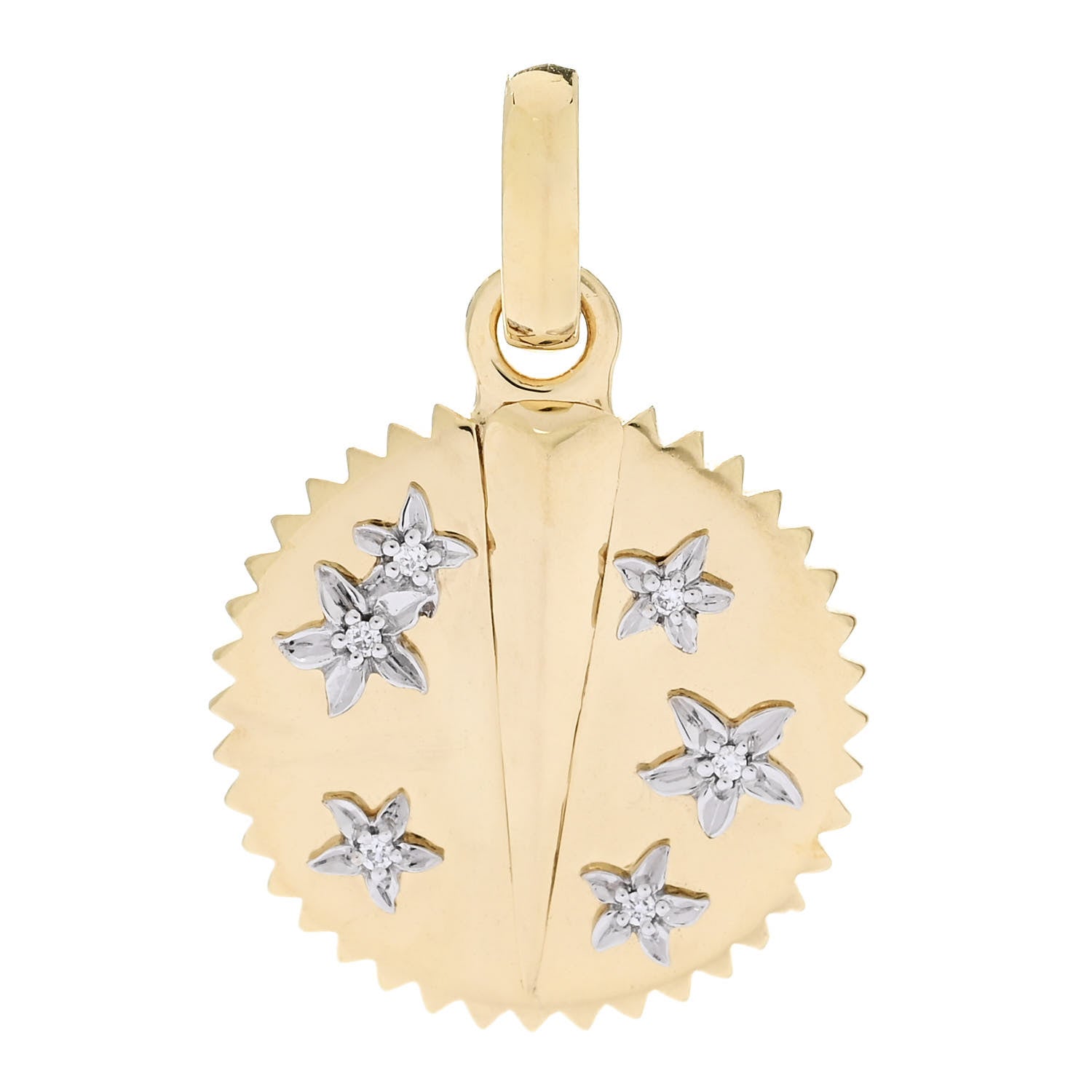 Foundrae 18K Yellow Gold Diamond Baby Resilience Medallion Pendant ...