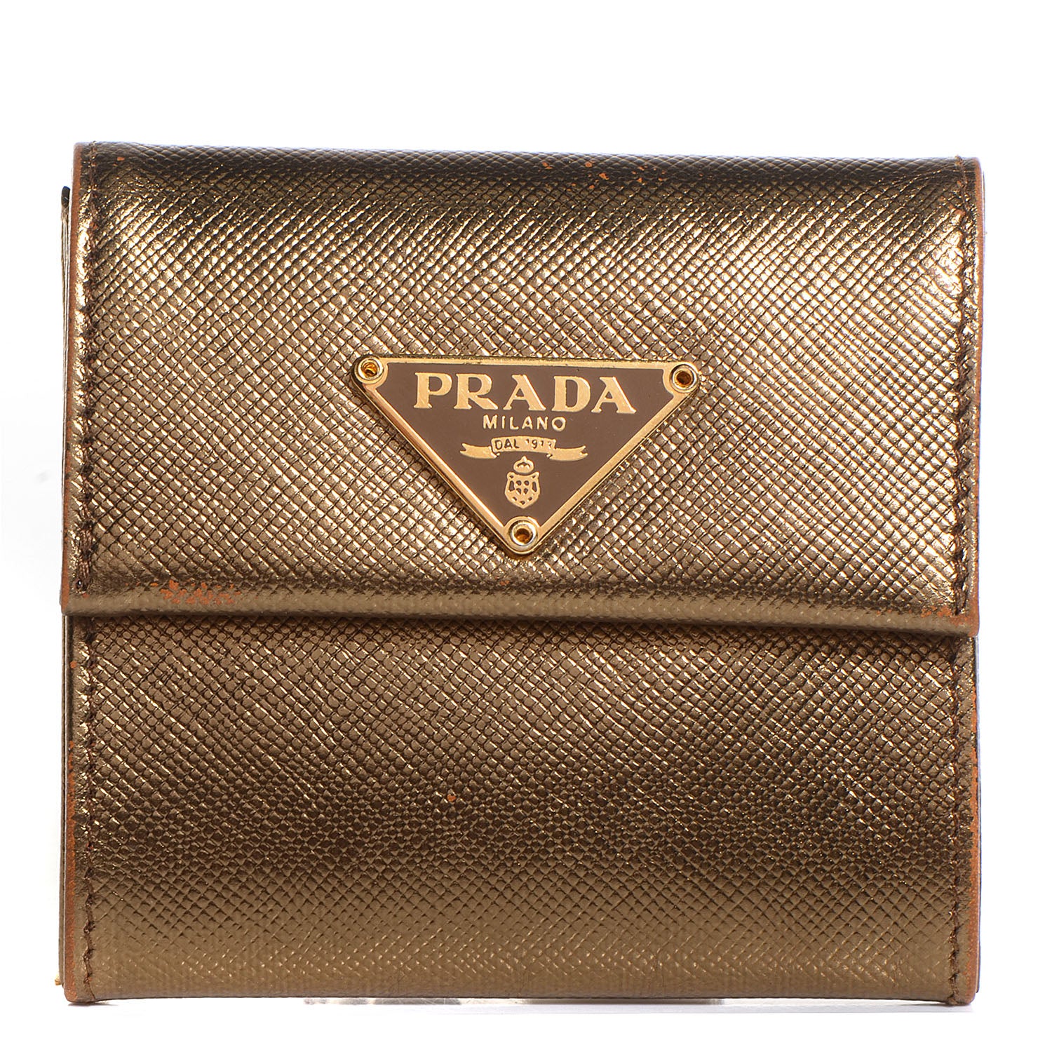 Prada Saffiano Coin Purse Bronzo 88808 – FASHIONPHILE