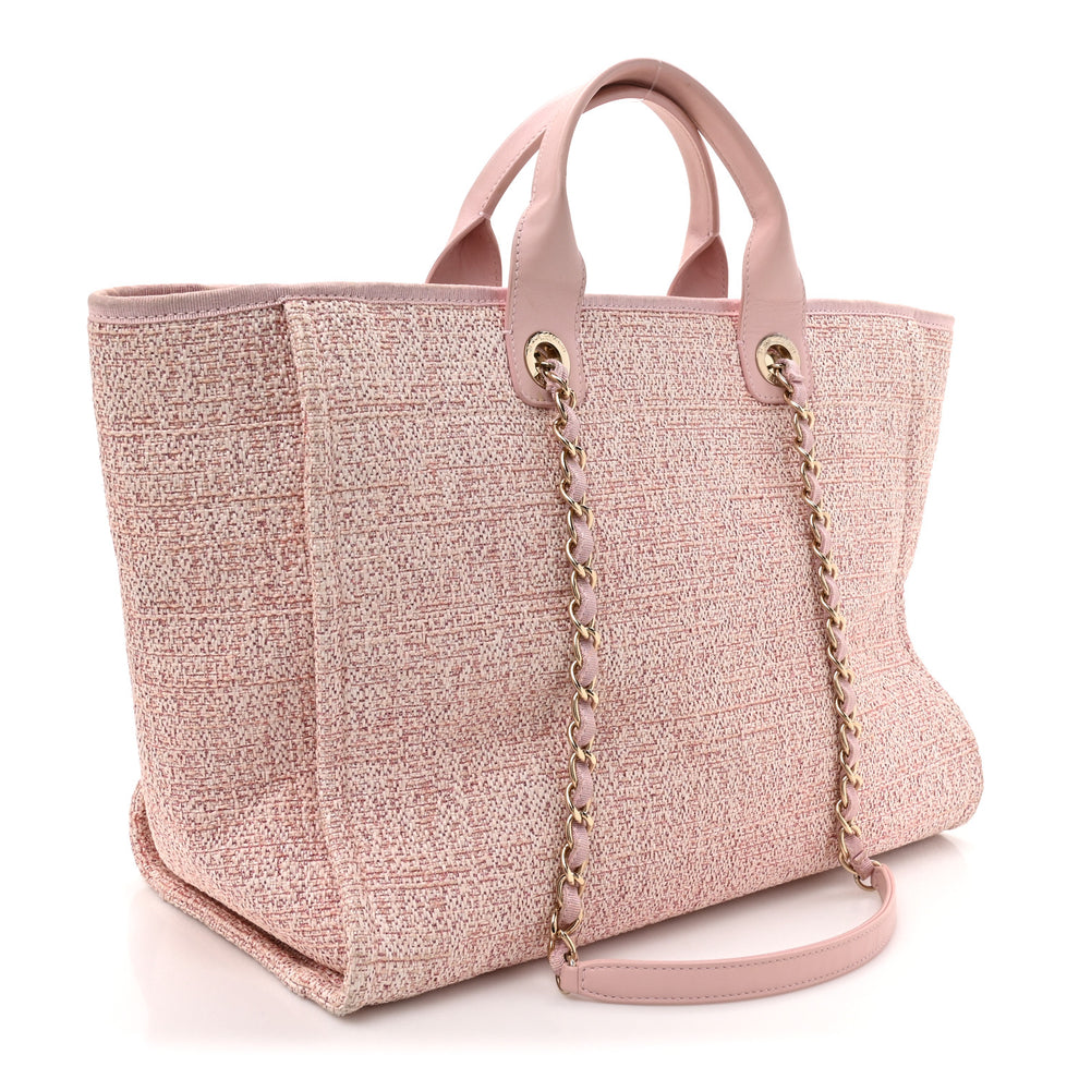 Chanel Lurex Boucle Deauville Medium Tote Pink 1777711 – FASHIONPHILE