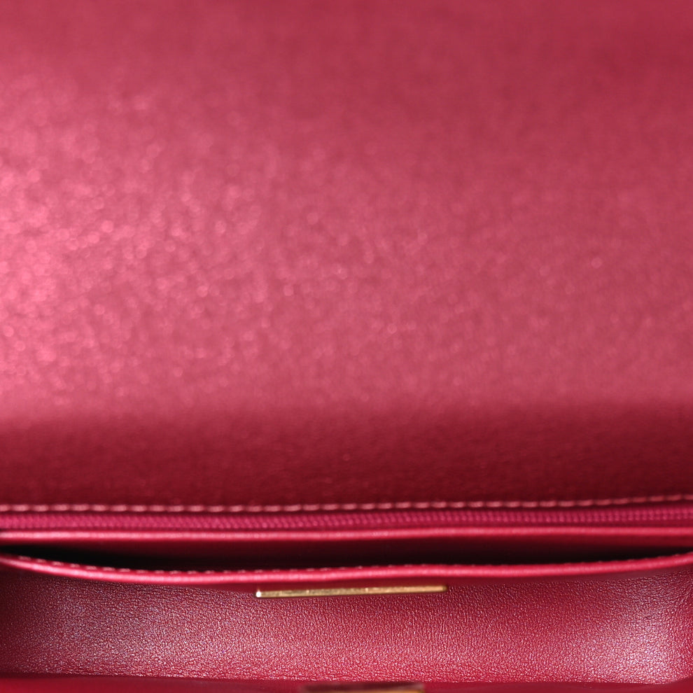 Chanel Mirror Metallic Calfskin Quilted Mini Top Handle Flap Pink ...