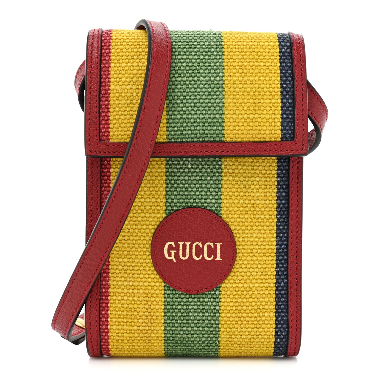 Gucci Canvas Marley Stripe Script Logo Mini Gucci 100 Crossbody Bag Red ...