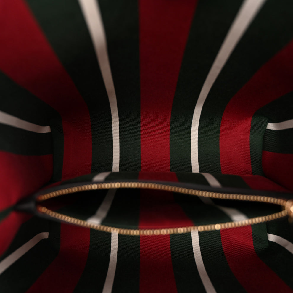 Gucci GG Supreme Monogram Medium Emblem Bucket Bag Beige Dark Brown ...