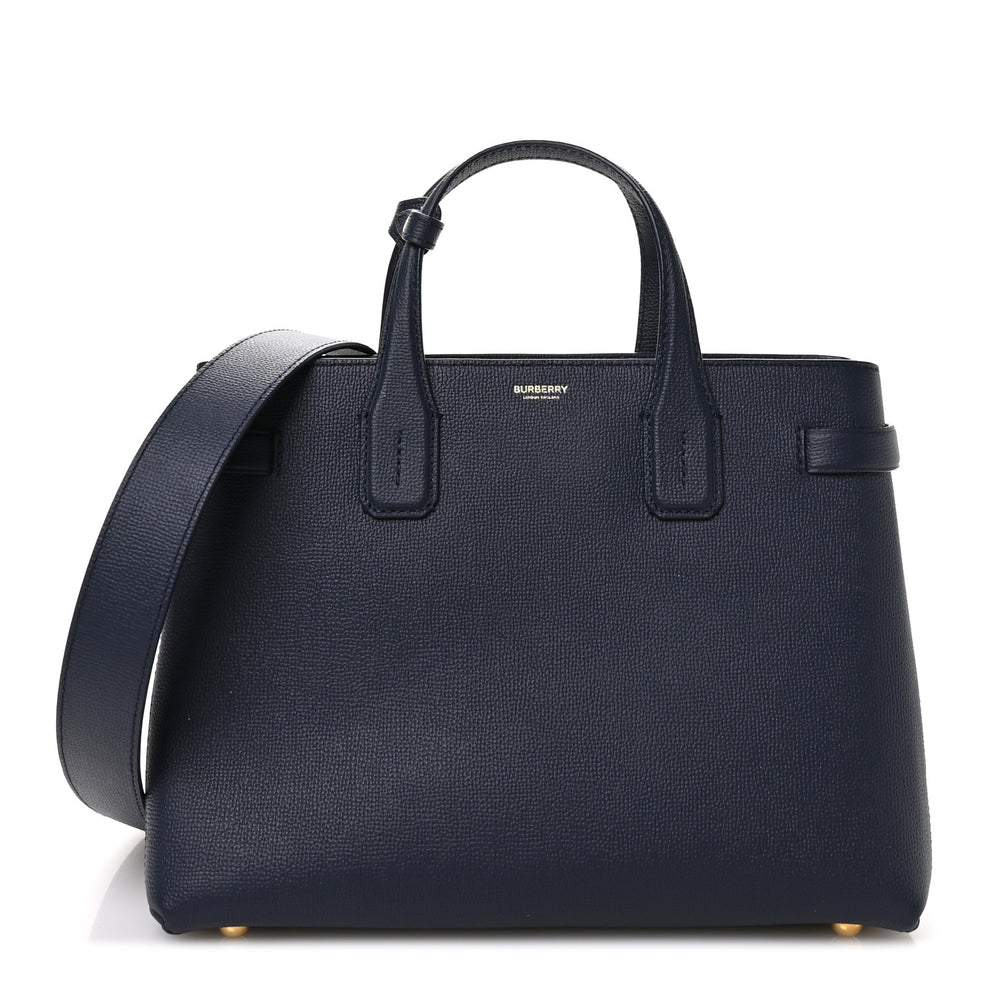 Burberry Derby Calfskin Vintage Check Medium Banner Tote Regency Blue ...