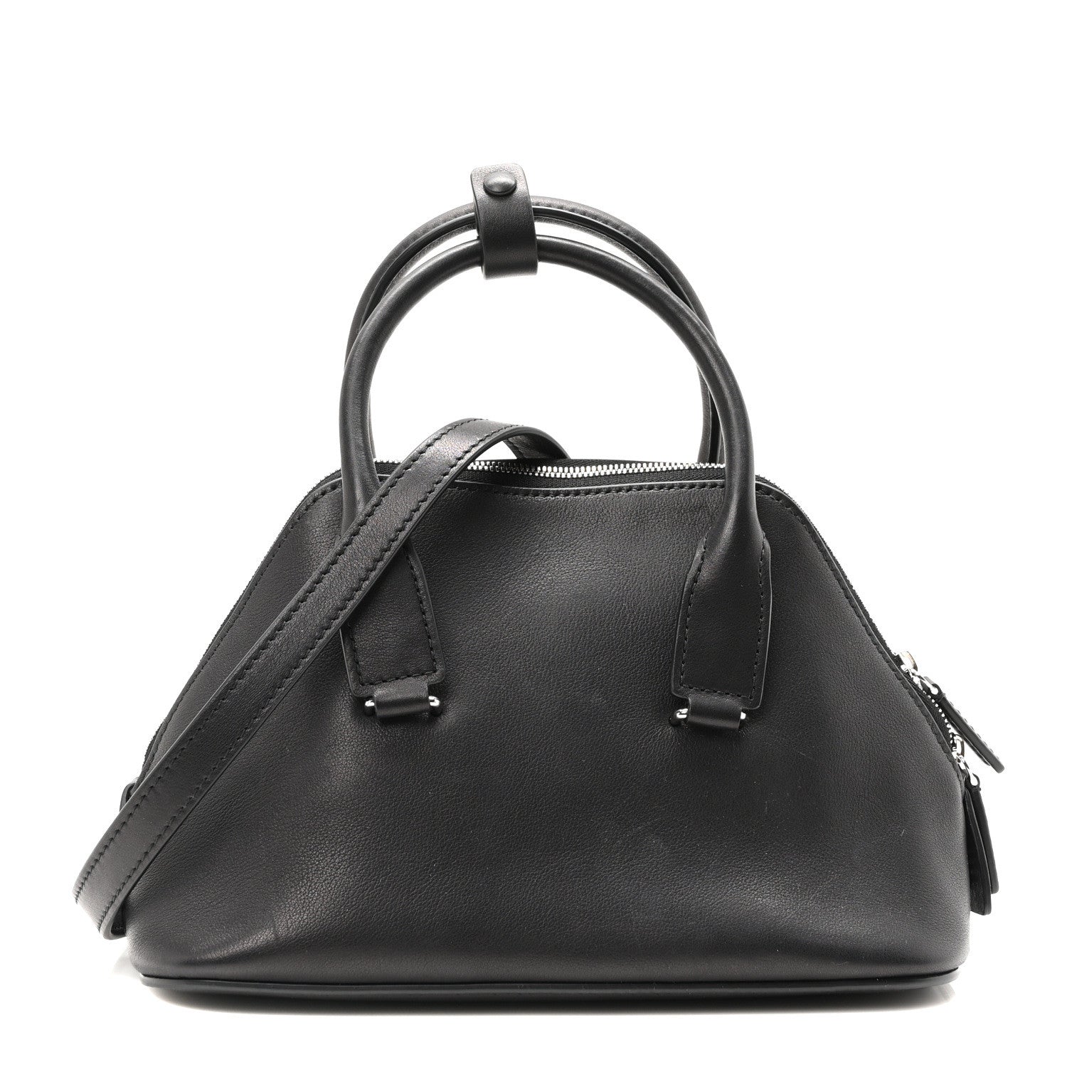 The Row Saddle Calfskin Mini Devon Bag Black 1639117 – FASHIONPHILE