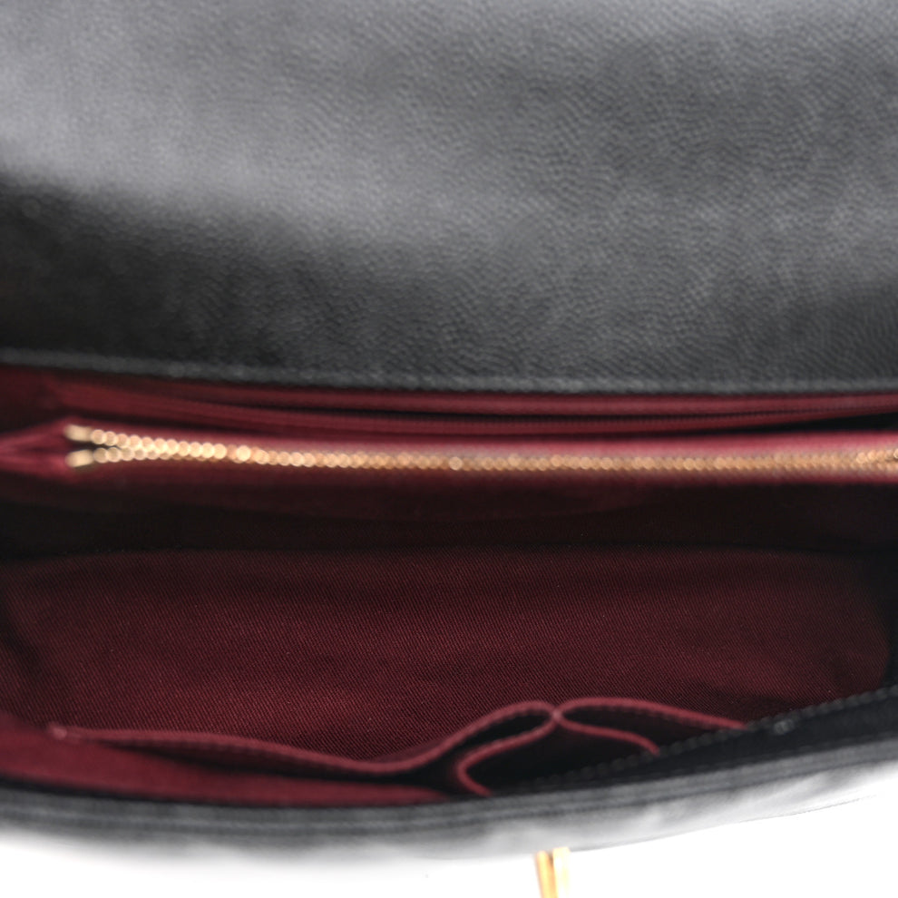 Chanel Caviar Chevron Quilted Medium Coco Handle Flap Black 1773808 ...