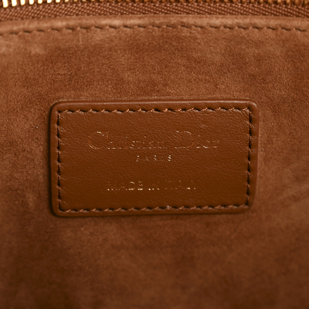 Christian Dior Calfskin Macro Cannage Small Book Tote Golden Saddle ...