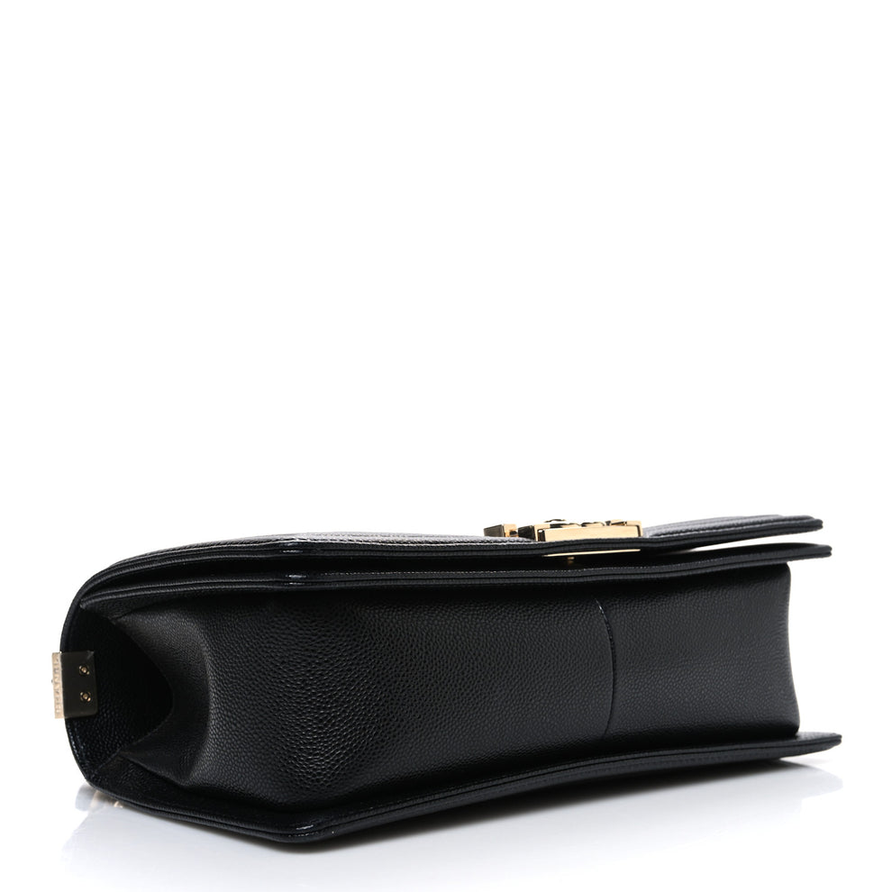 Chanel Caviar Chevron Quilted Medium Boy Flap Black 1791765 – FASHIONPHILE