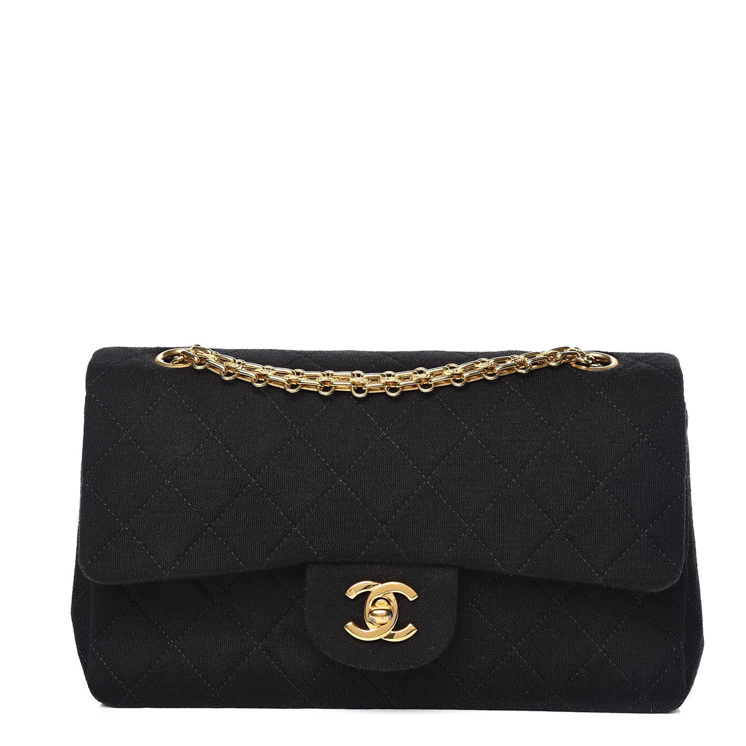 Chanel Jersey Quilted Small Double Flap Black 446745 – FASHIONPHILE