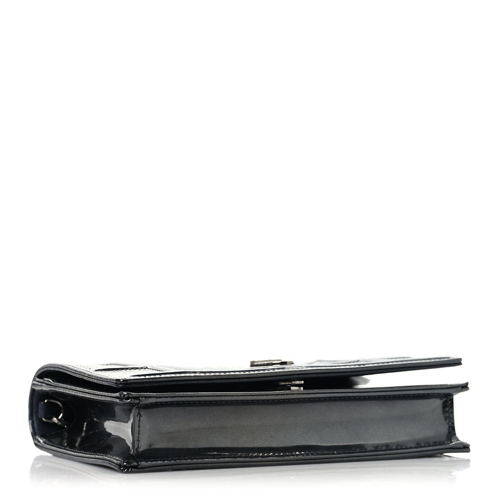 Christian Dior Metallic Patent Micro-Cannage Diorama Wallet on Chain ...