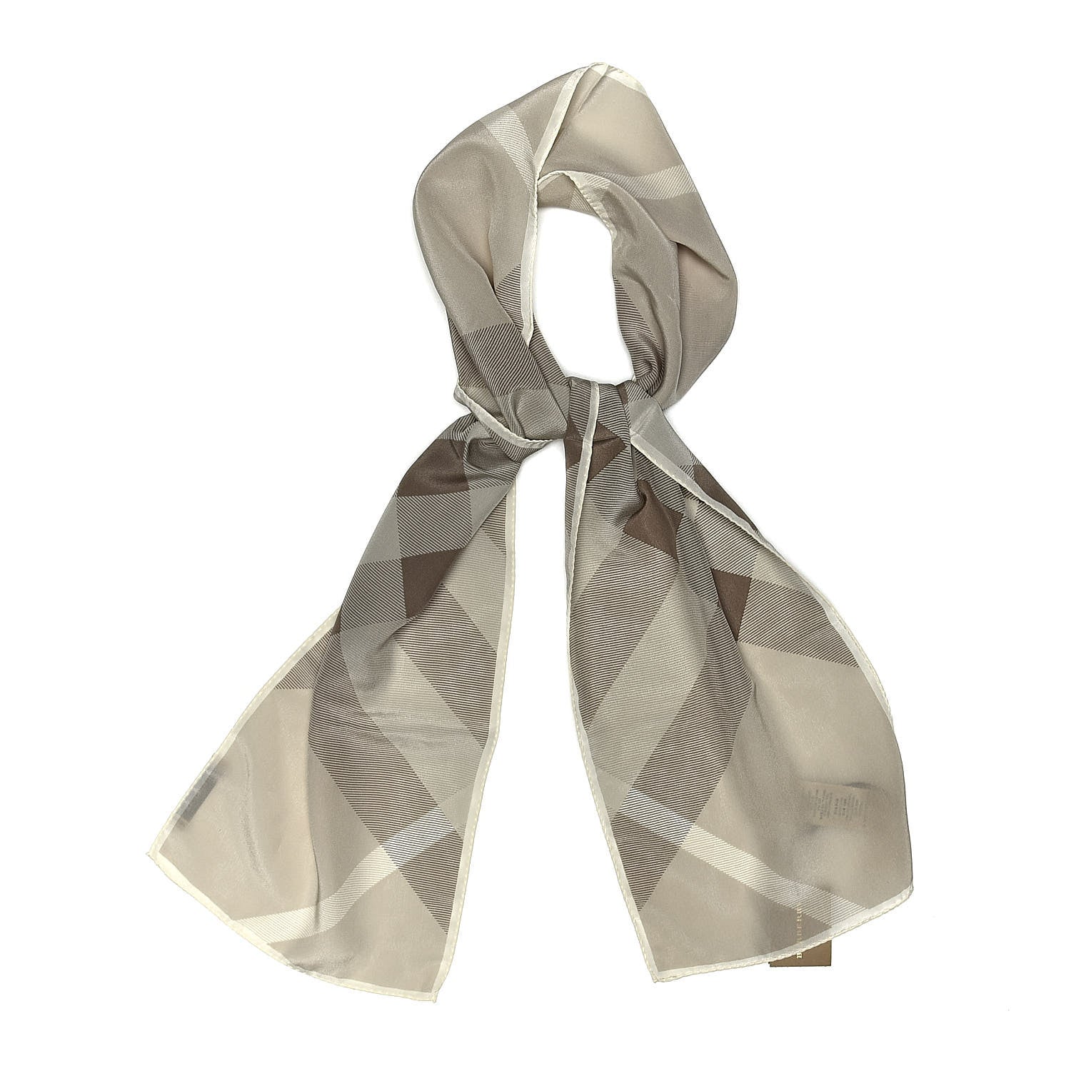 Burberry Silk Giant Check Scarf Pale Stone 524755 – FASHIONPHILE