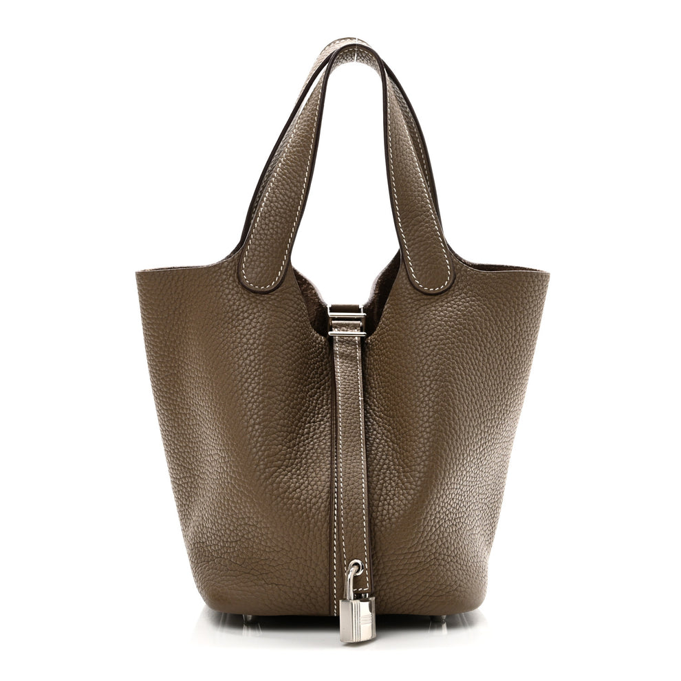Hermes Taurillon Clemence Picotin Lock 18 PM Etoupe 1781846 – FASHIONPHILE