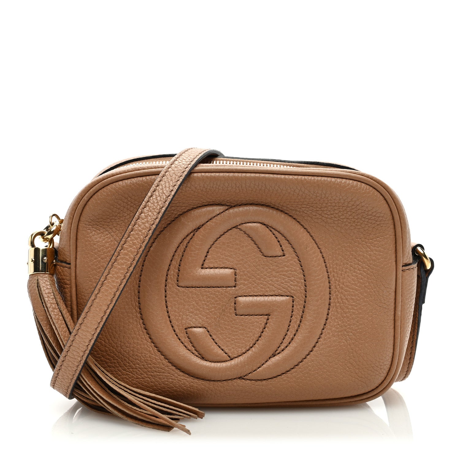 Gucci Pebbled Calfskin Small Soho Disco Bag Camelia 1494098 – FASHIONPHILE